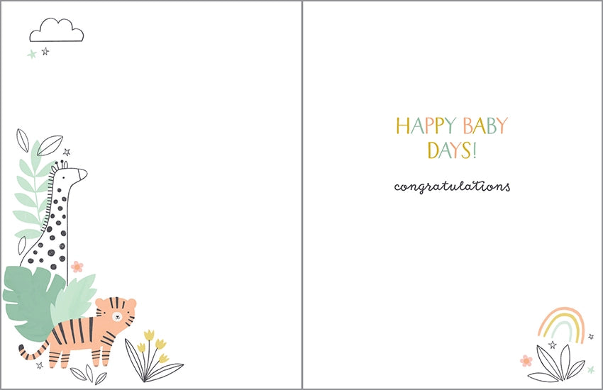 GINA B DESIGNS Baby Greeting Card - In The Jungle | The Baby Cubby