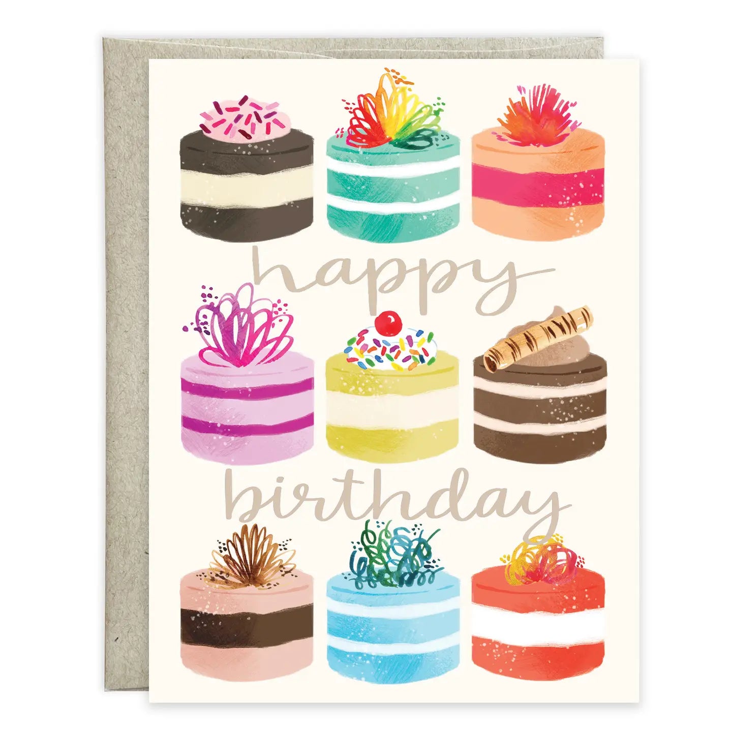 GINA B DESIGNS Birthday Greeting Card - Little Cakes | The Baby Cubby